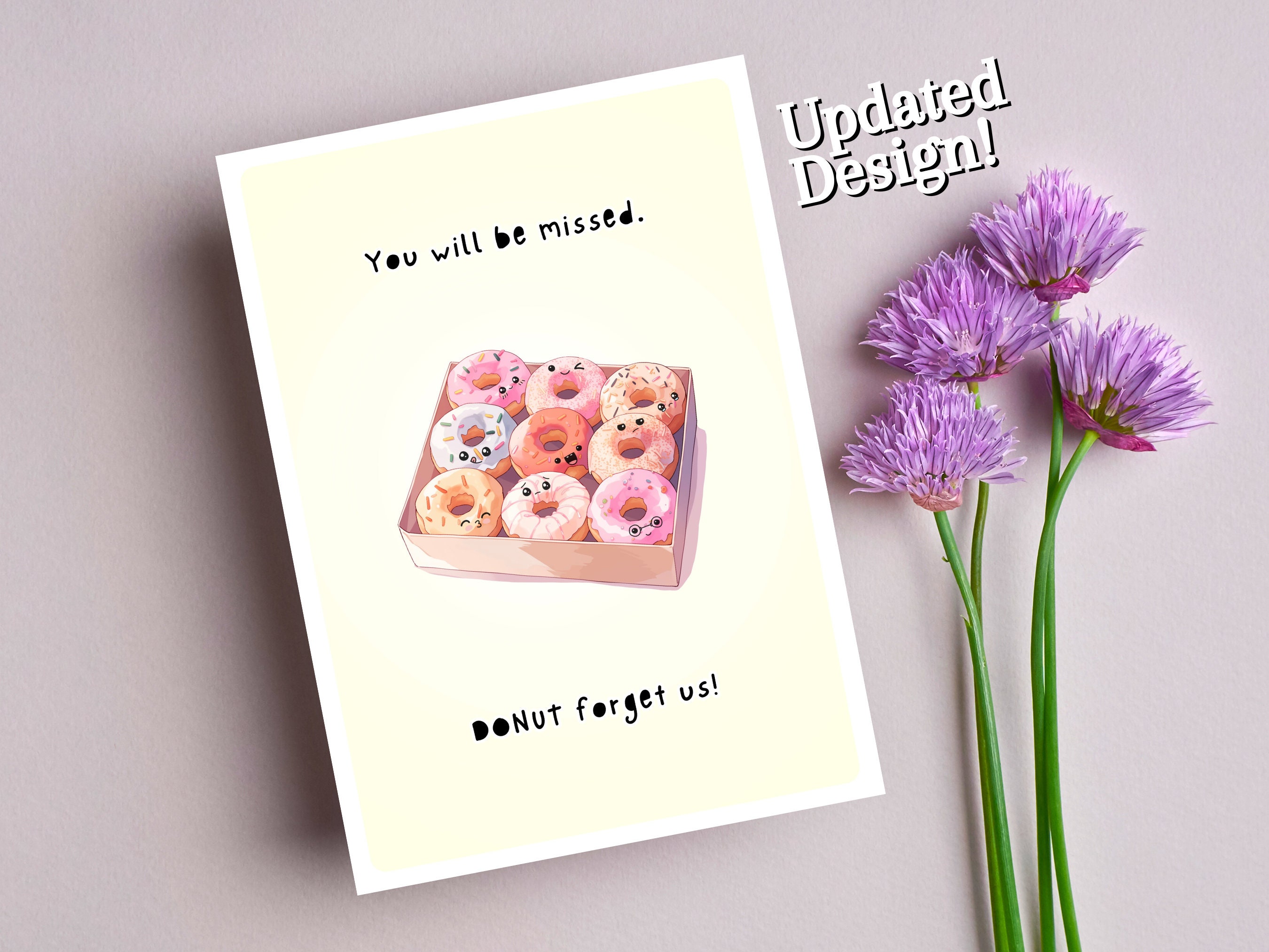 You Will Be Missed Donut Forget Us Card Going Away Gift Coworker Friend ...