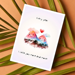 Volcano Love Card Anniversary I Lava You More and More Wedding Day for ...