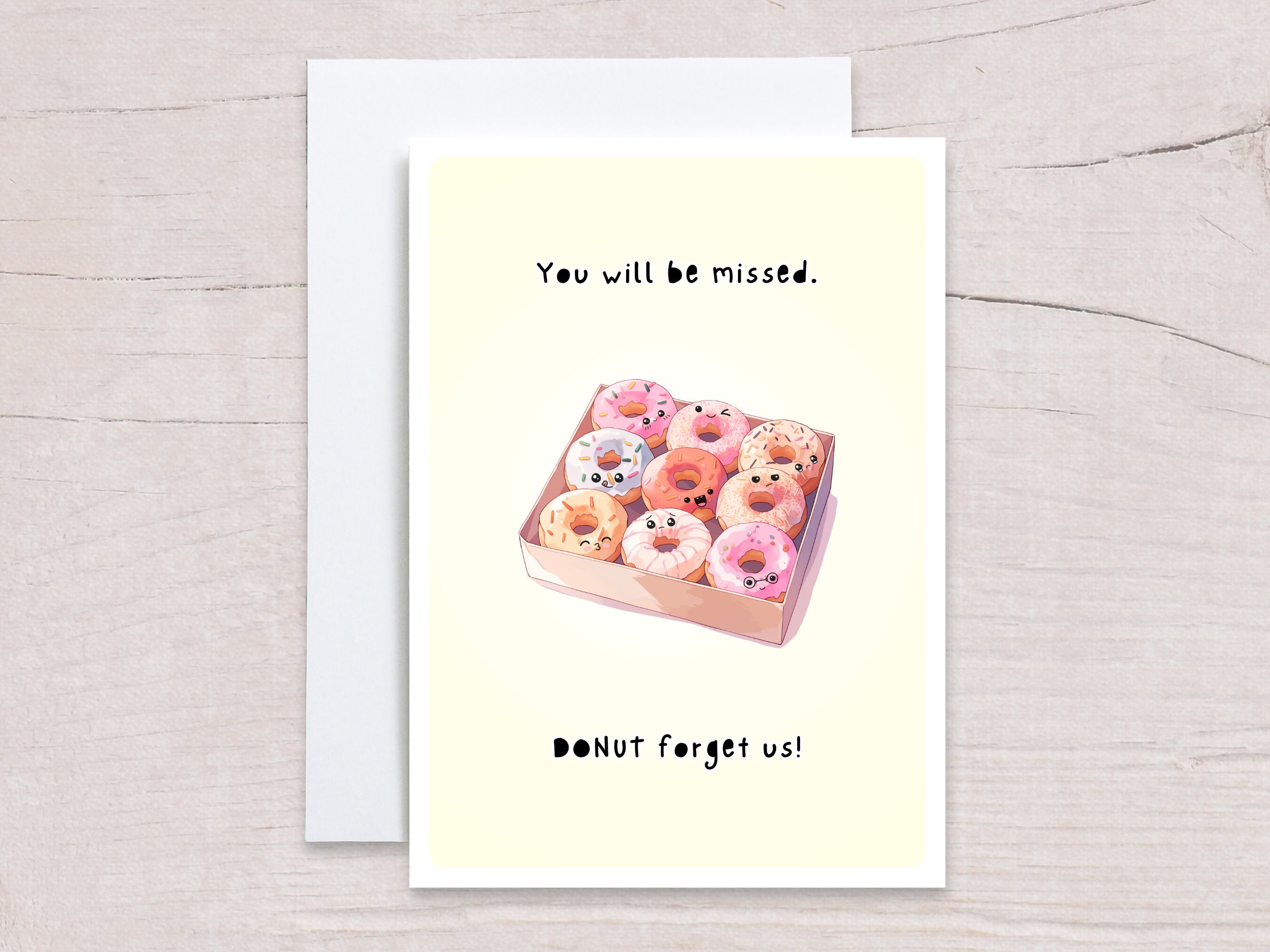 You Will Be Missed Donut Forget Us Card Going Away Gift Coworker Friend ...