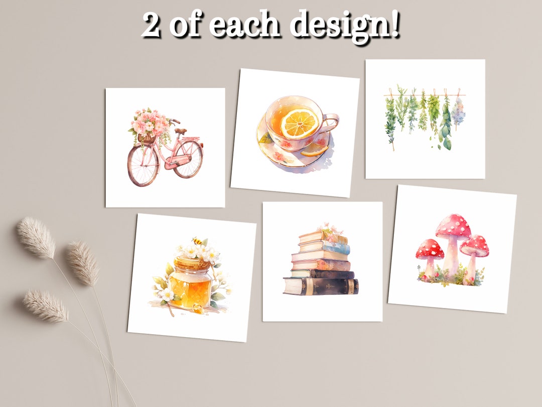Mini Cottagecore Cards Blank Set Variety 12 Pack Bundle Collection Set ...