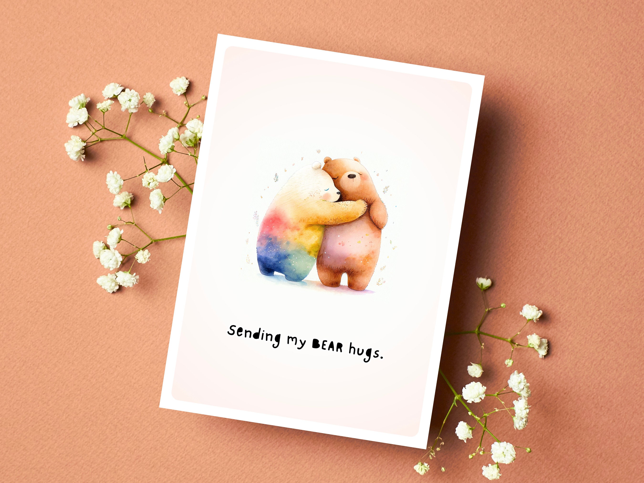Sympathy Card Sending My Bear Hugs Sorry for Your Loss Cheer up Card ...