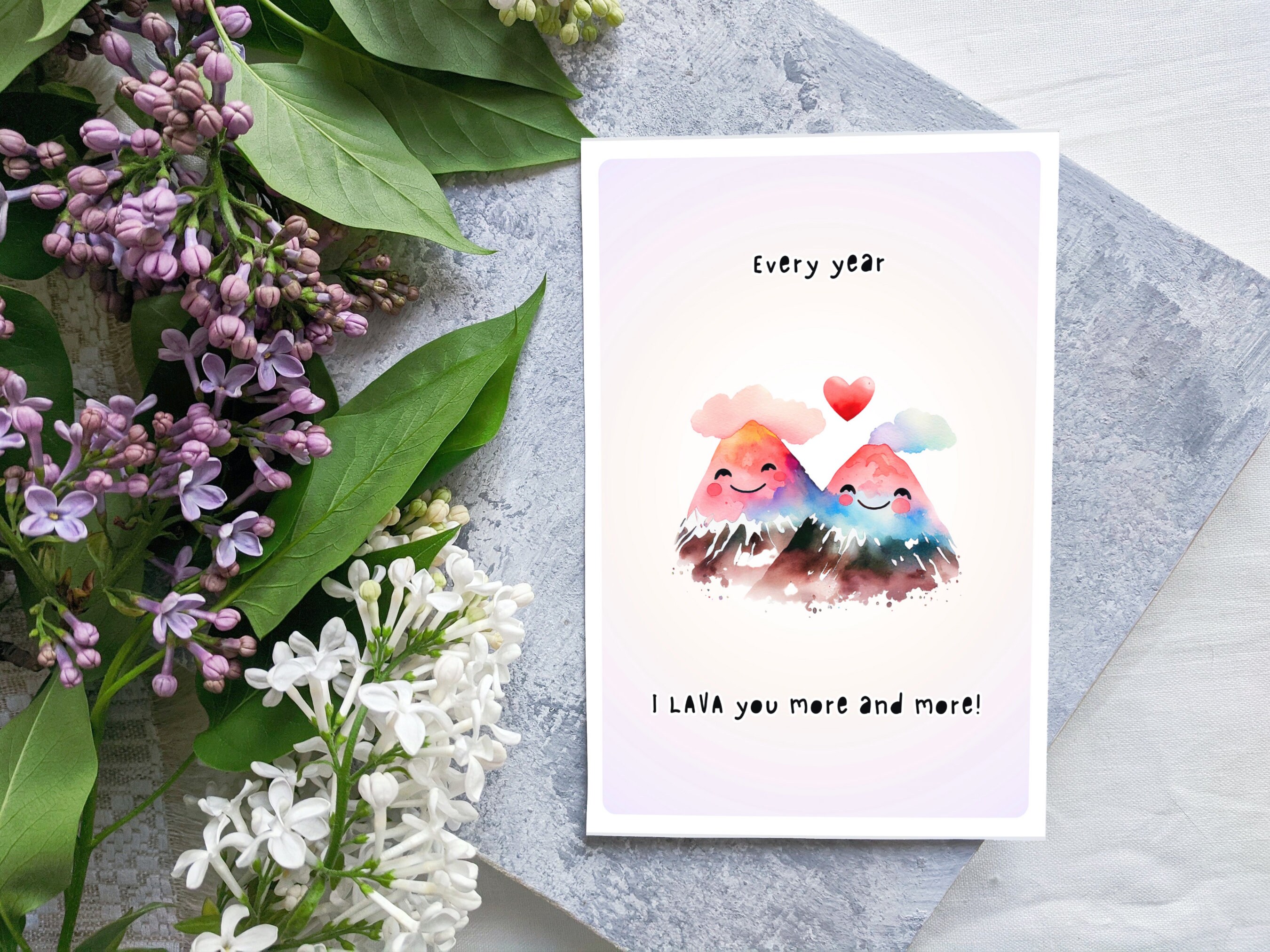 Volcano Love Card Anniversary I Lava You More and More Wedding Day for ...