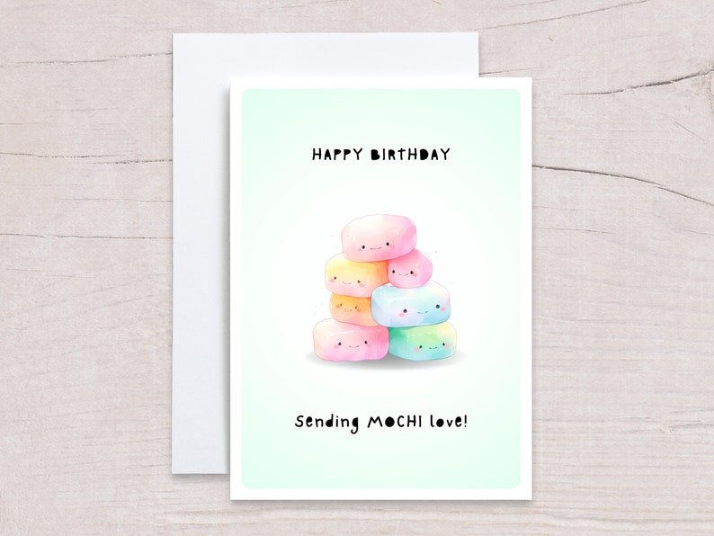 Birthday Card Sending Mochi Love Funny for Her Him Sister Friend ...