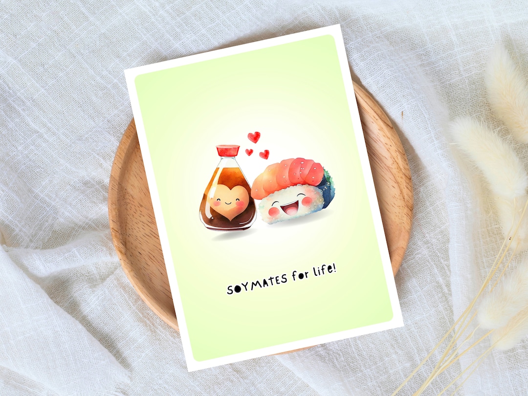 Sushi Love Friendship Anniversary Card Soymates Husband Gift Boyfriend ...