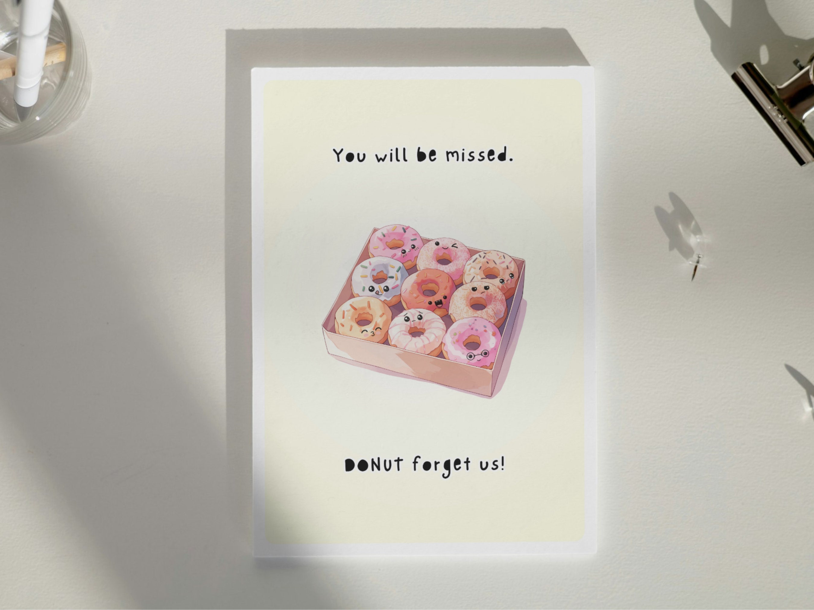 You Will Be Missed Donut Forget Us Card Going Away Gift Coworker Friend ...