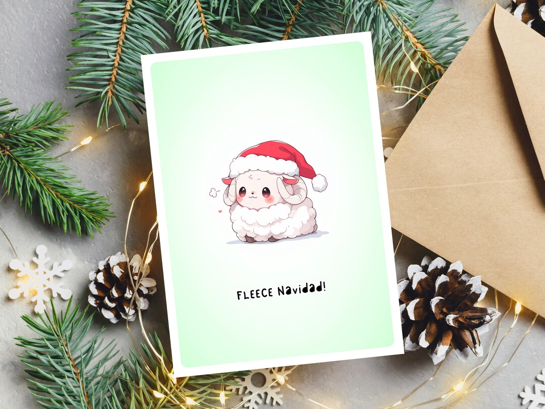 Fleece Navidad Christmas Card Holiday Greeting Host Gift Long Distance ...