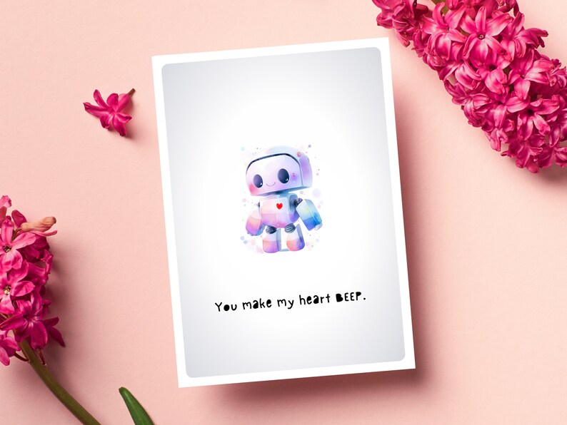 Robot Card Anniversary Love Relationship Pun Unique Husband Gift ...