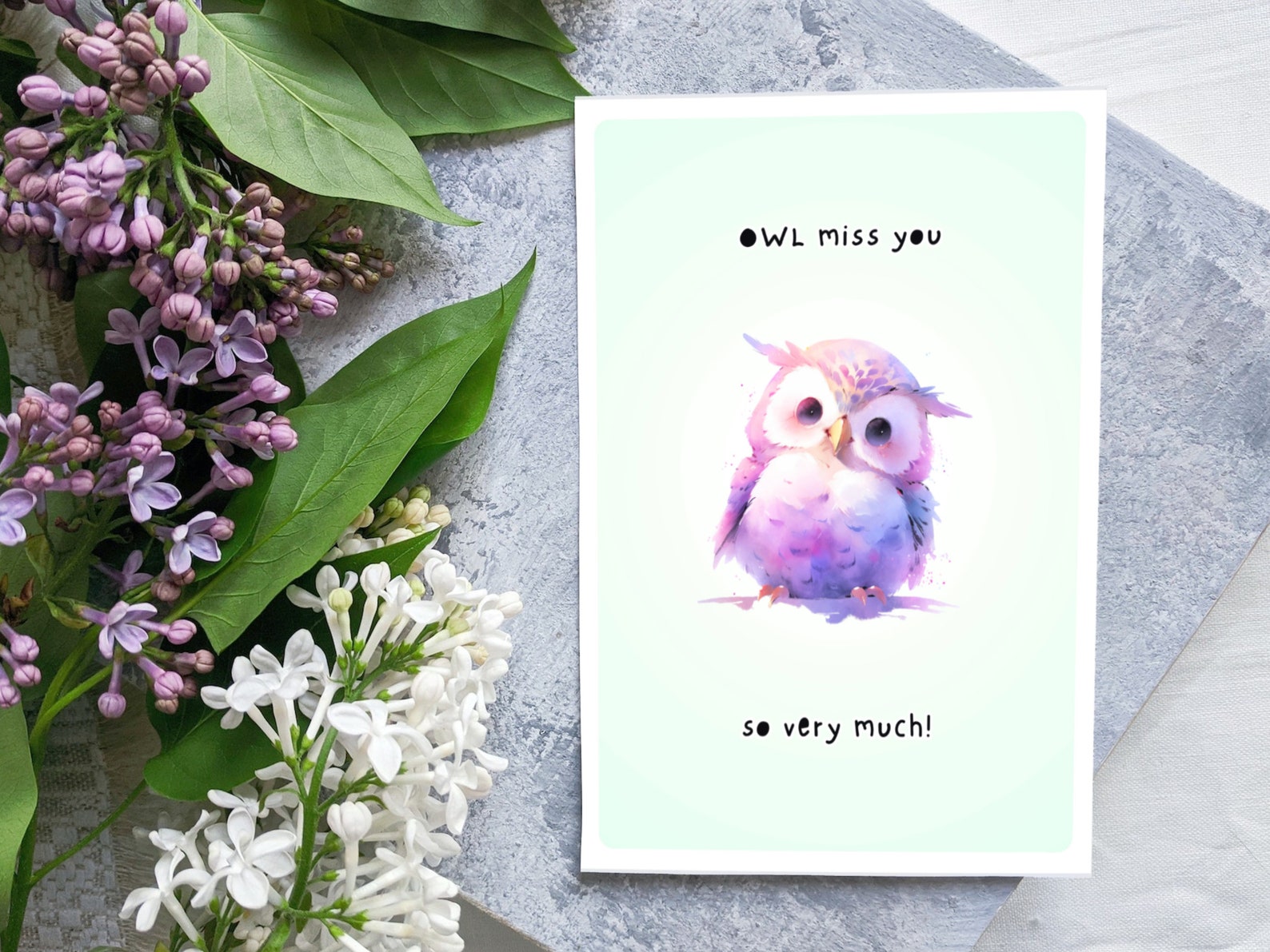 Farewell Card Owl Miss You Going Away Gift Coworker Friend Military ...