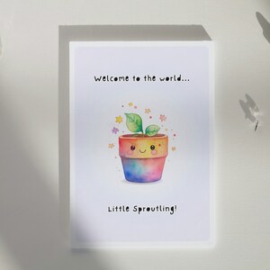 Little Sprout Welcome Baby Card Little Sproutling Baby Gift New Baby ...