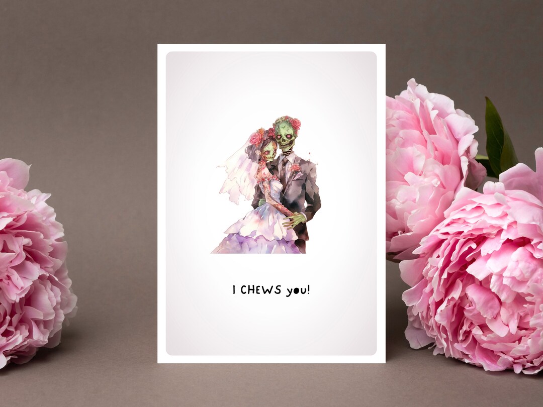 Zombie Anniversary Wedding Card Halloween Love Funny Unique Husband ...