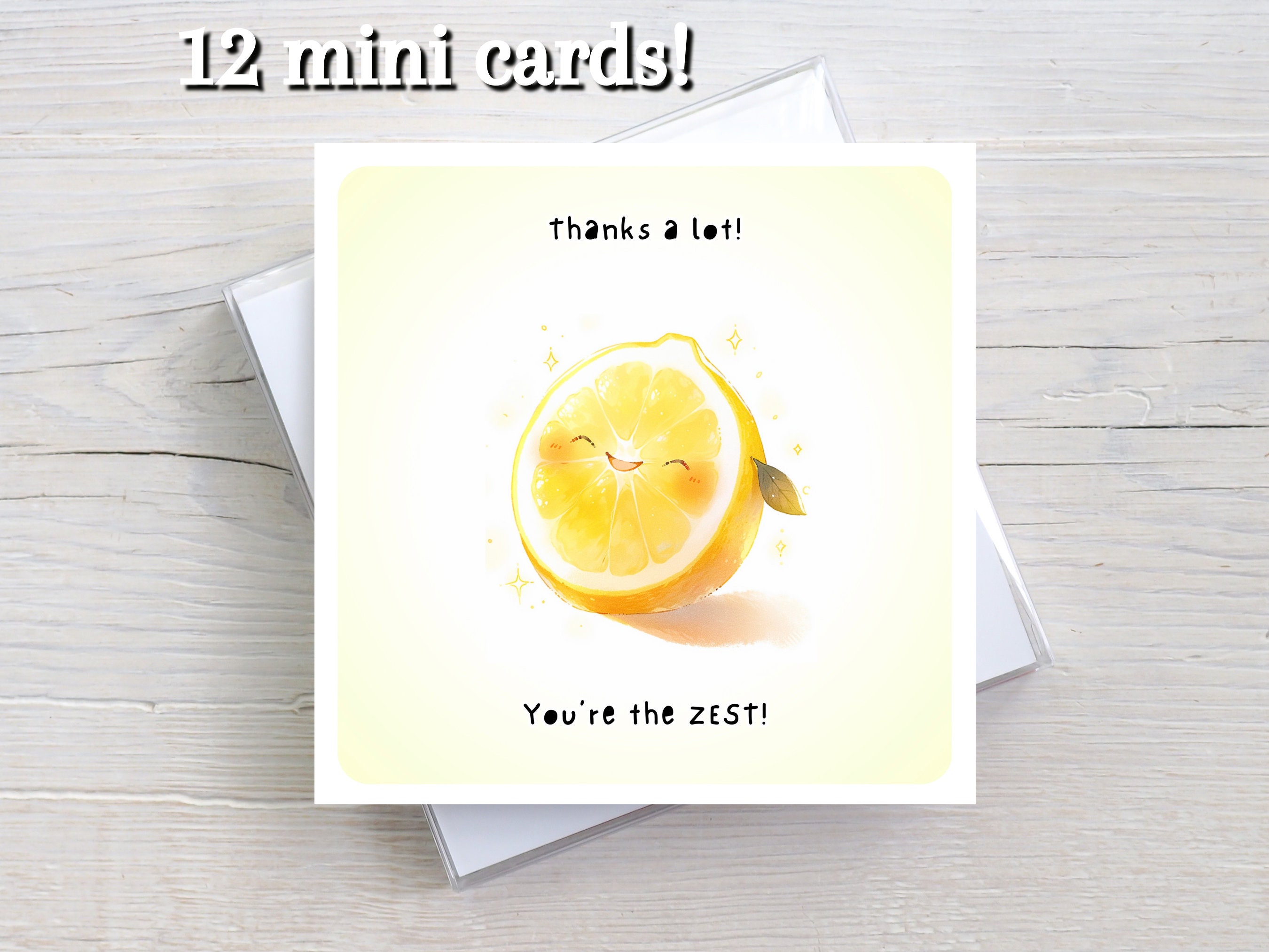 Mini Thank You Cards Box Set Unique Thanks You're the Zest Funny 12 ...