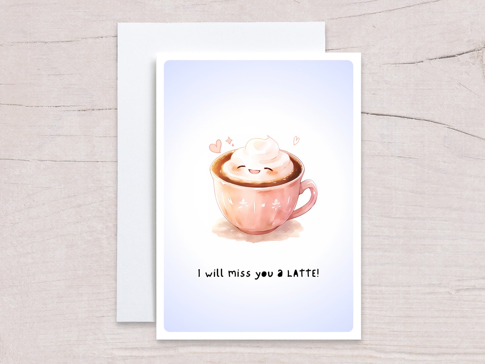 I Will Miss You A Latte Card Going Away Gift Coworker Friend Military ...