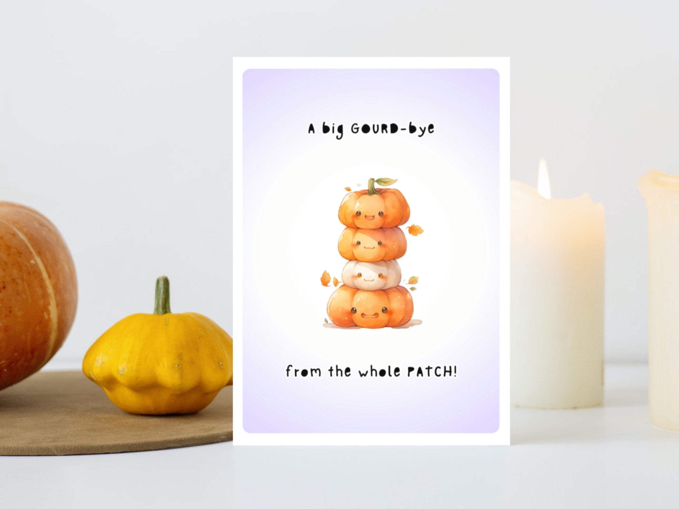 Fall Farewell Card Gourd-bye From Us Going Away Gift Coworker Friend ...