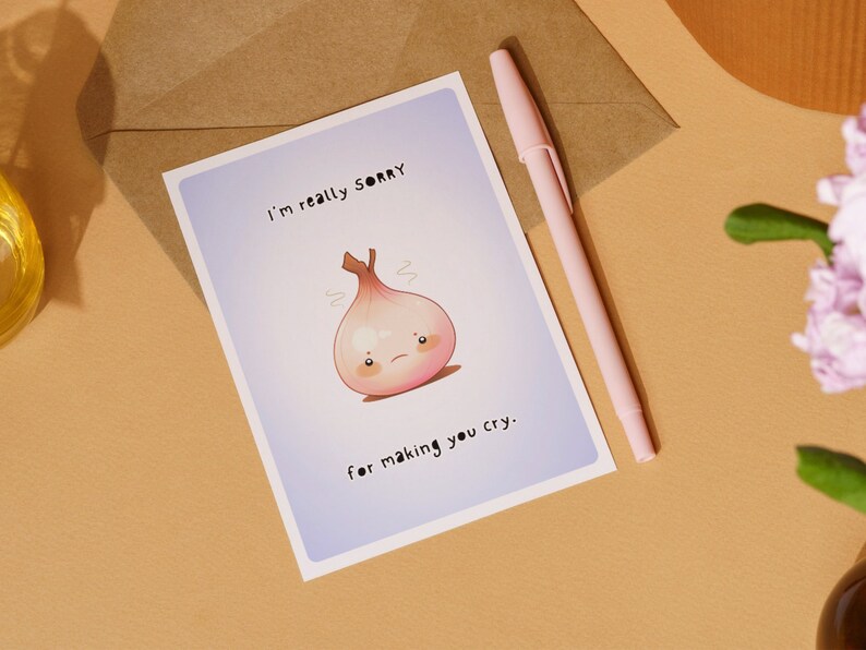 Onion Apology Card Sorry Funny Gift Please Forgive Me - Etsy