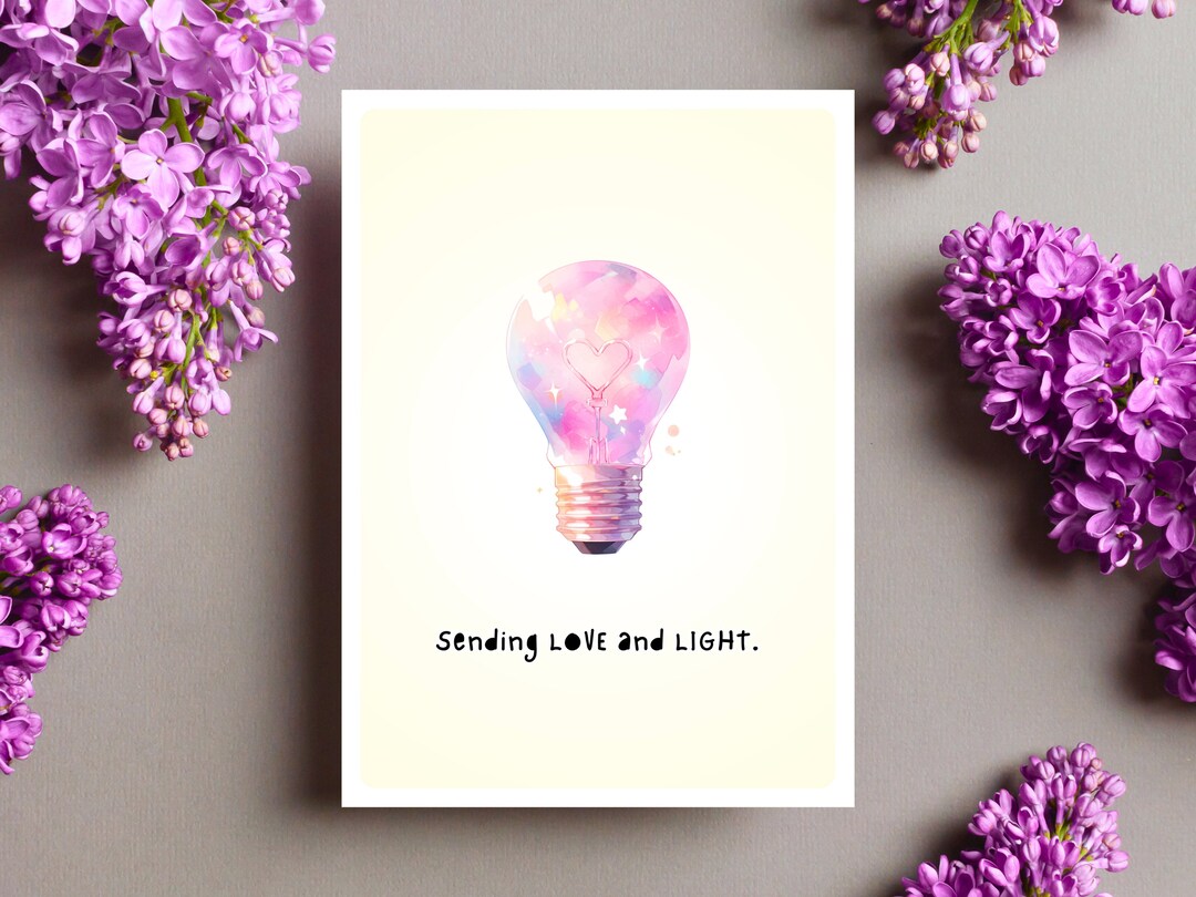 Loss Card Sending Love and Light Sympathy Card Hug Cheer up Card ...