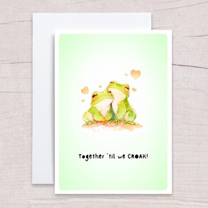Frog Anniversary Card Funny Til We Croak Wedding Day for Husband Groom ...