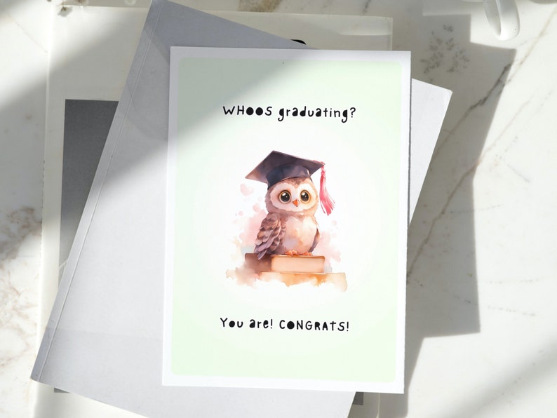 Graduation Card Whoos Graduating Congrats Funny Congratulations Card ...