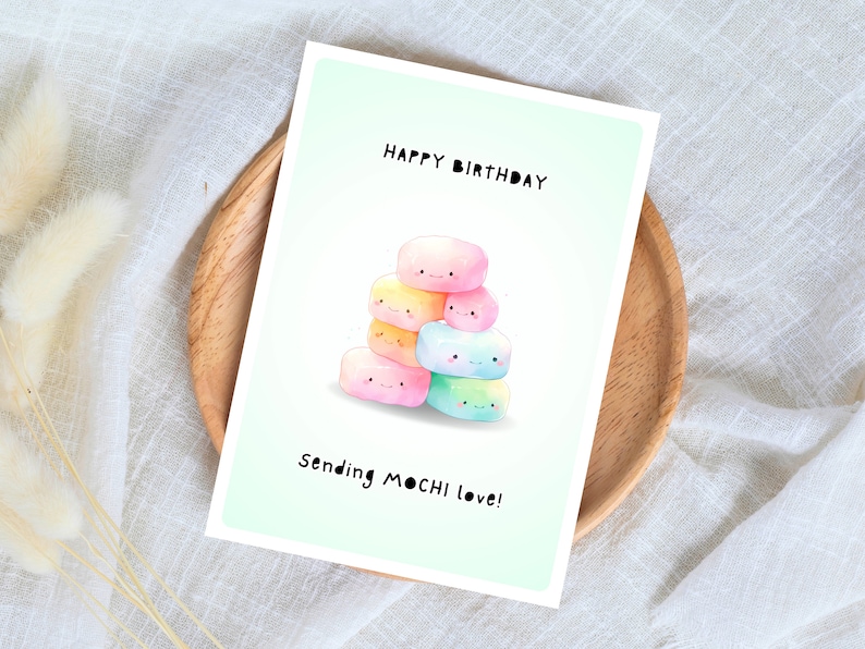Birthday Card Sending Mochi Love Funny for Her Him Sister Friend ...