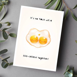 Eggcellent Love Friendship Anniversary Card Food Pun Husband Gift ...