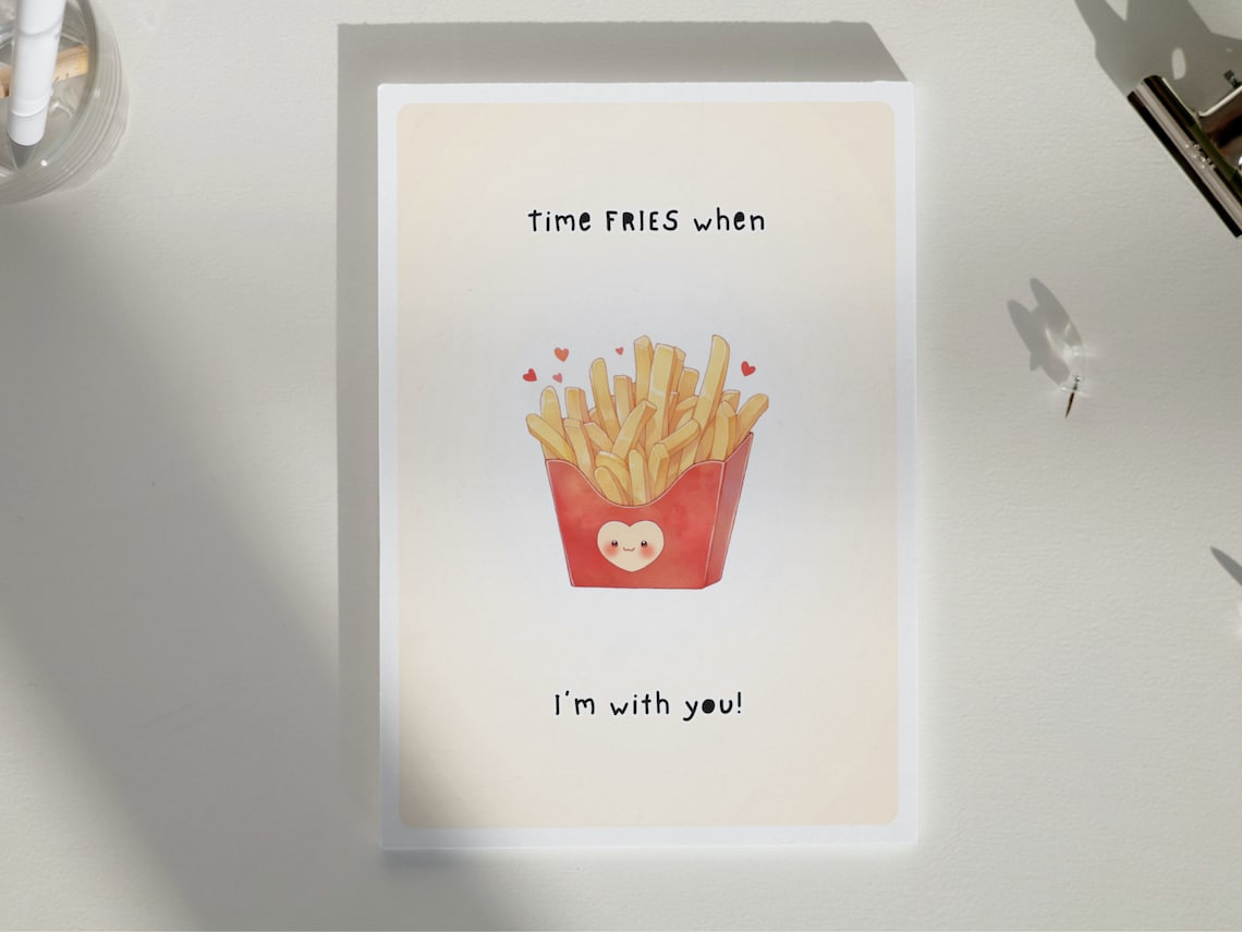 French Fries Card Anniversary Love Friendship Unique Husband Gift ...