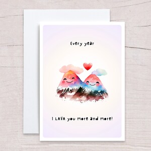 Volcano Love Card Anniversary I Lava You More and More Wedding Day for ...