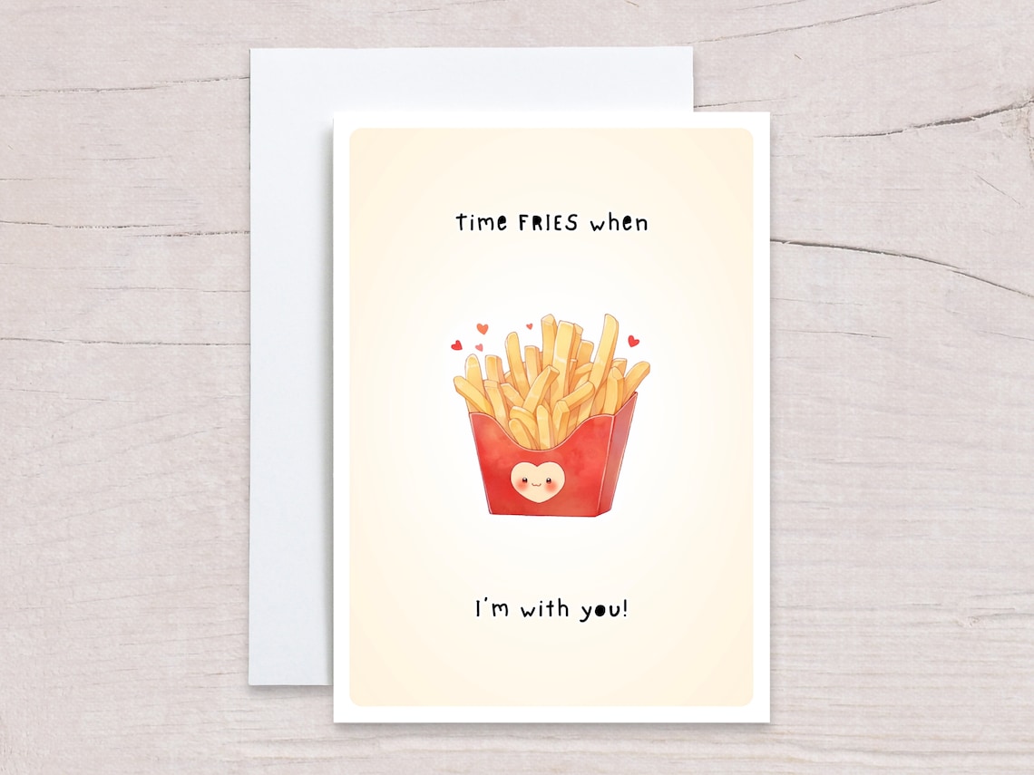 French Fries Card Anniversary Love Friendship Unique Husband Gift ...