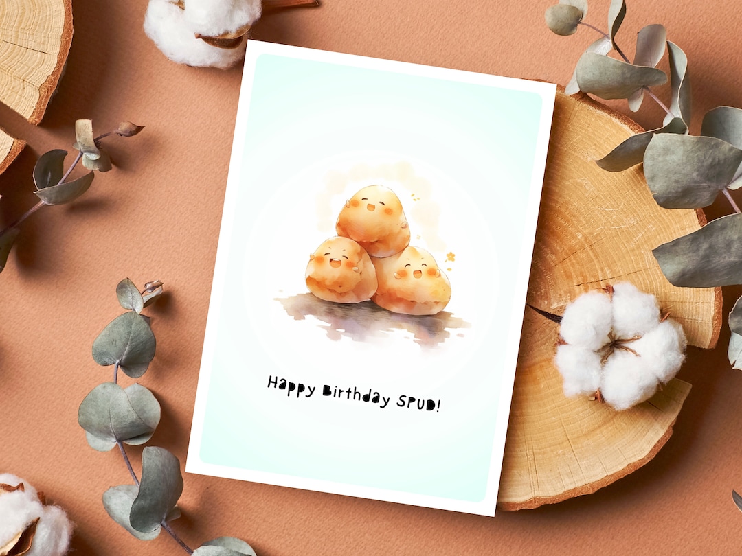 Happy Birthday Spud Card Funny Dad Birthday Card Step Dad - Etsy
