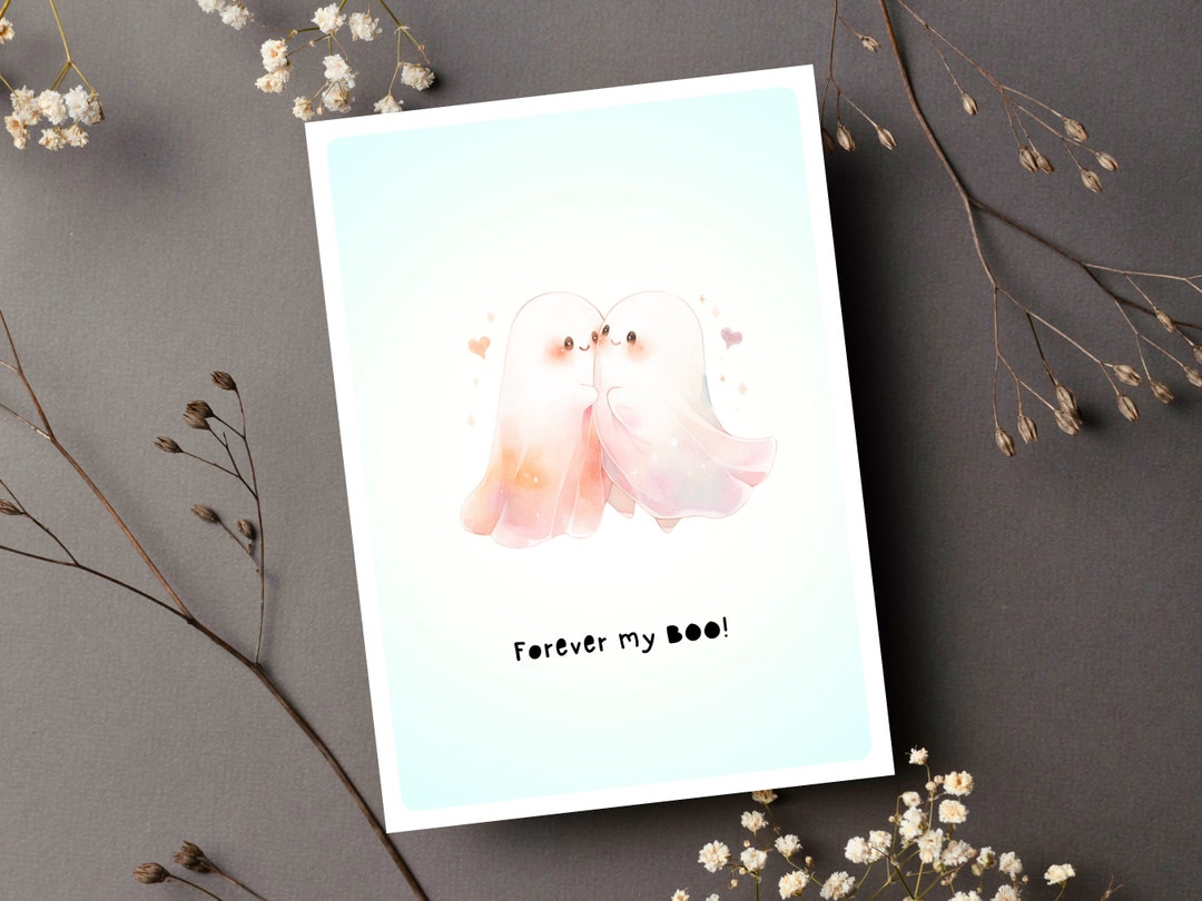 Ghost Anniversary Card Forever My Boo Wedding Day for Husband Groom ...