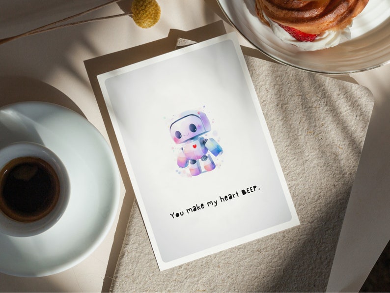 Robot Card Anniversary Love Relationship Pun Unique Husband Gift ...
