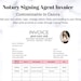 Notary Signing Agent Template Invoice Pink Canva Template Customizable ...