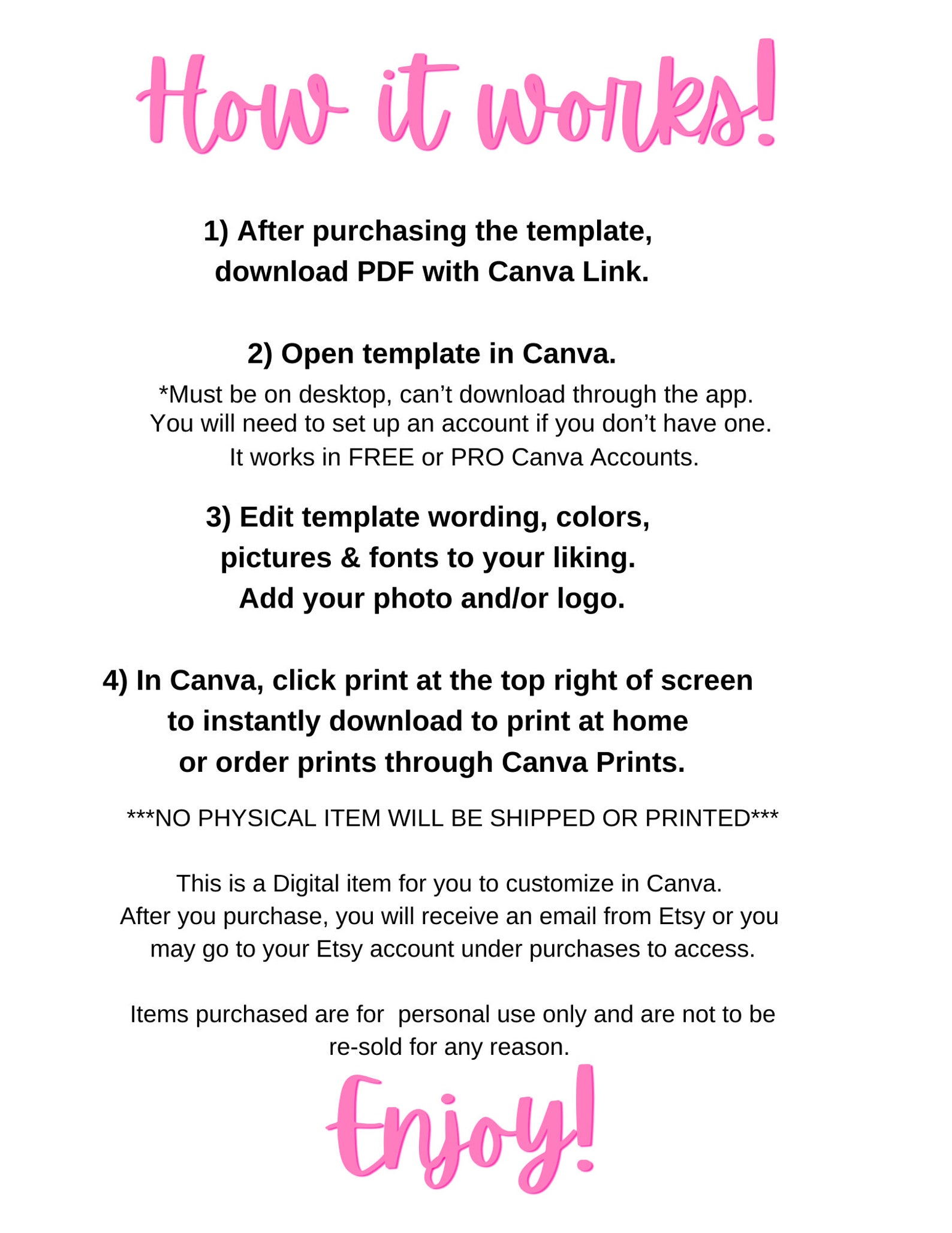 Notary Signing Agent Template Invoice Pink Canva Template Customizable ...