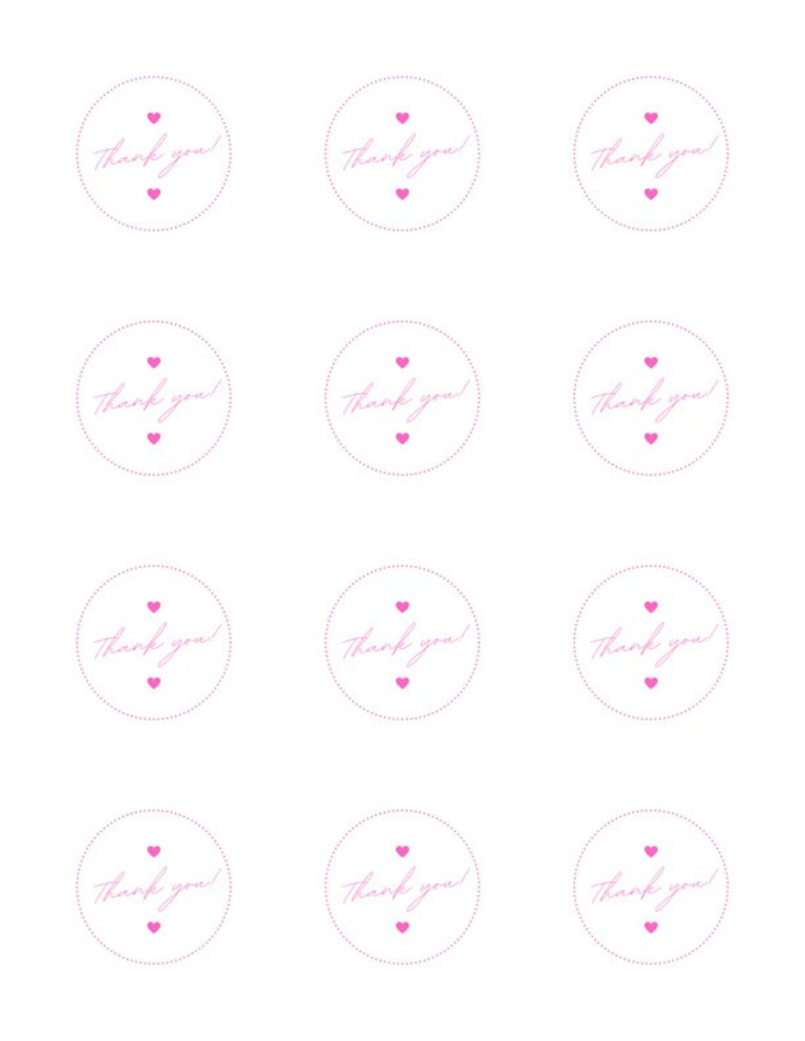 Printable Round 2x2 Thank You Sticker Labels Stickers. Not - Etsy