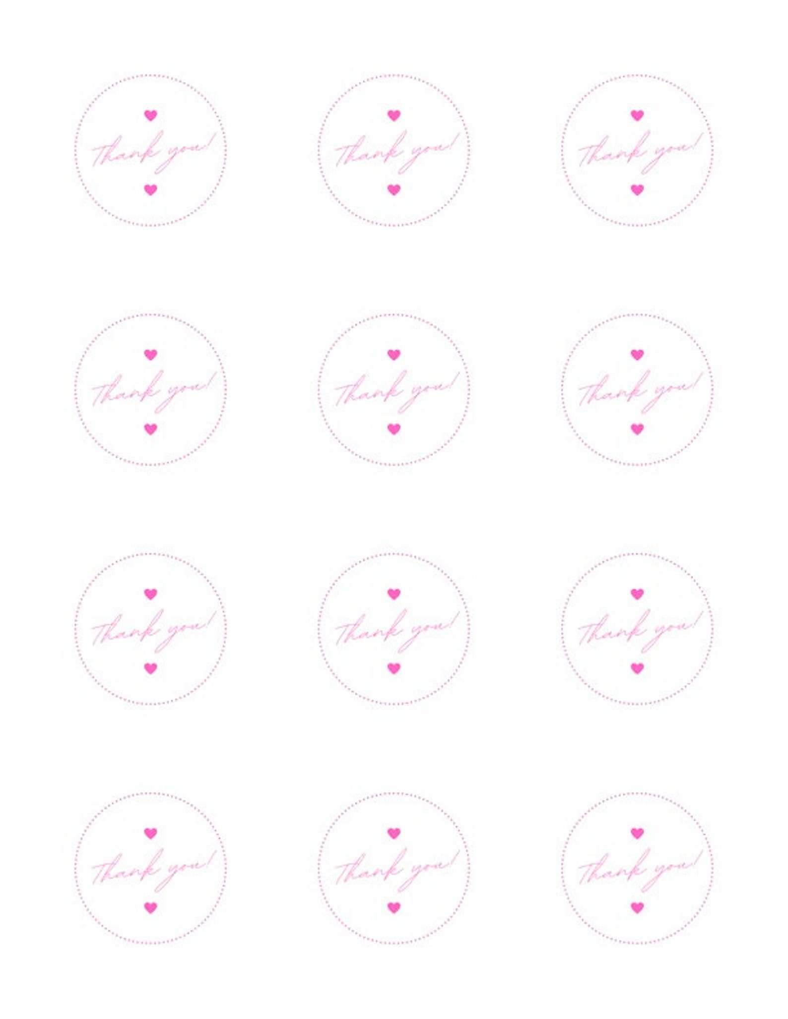 Printable Round 2x2 Thank You Sticker Labels Stickers. Not - Etsy