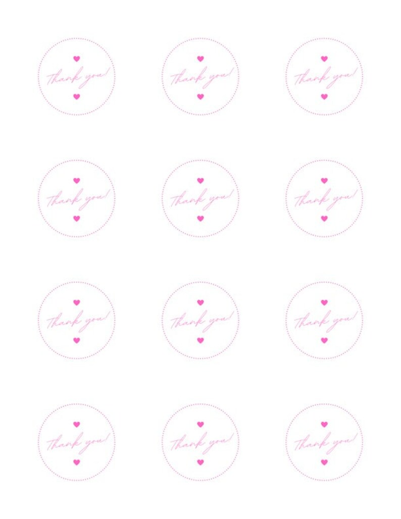 Printable Round 2x2 Thank You Sticker Labels Stickers. Not - Etsy