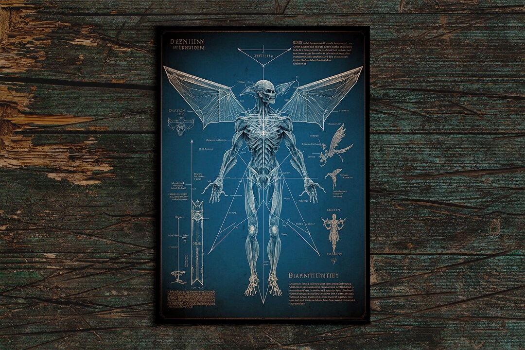 Vintage Demon Anatomy Diagram | Goth Decor, Home Decor, Art Poster ...