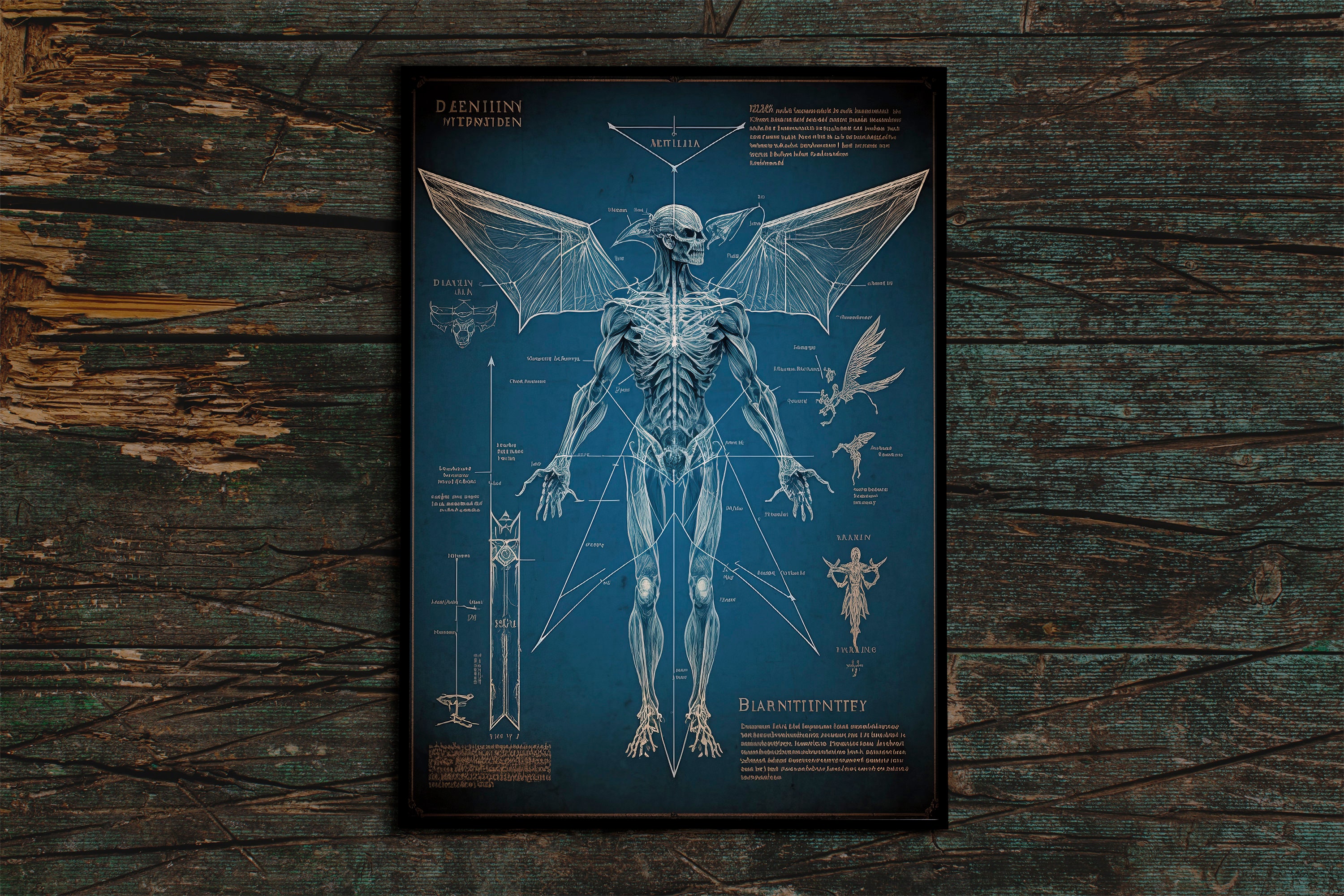 Vintage Demon Anatomy Diagram | Goth Decor, Home Decor, Art Poster ...