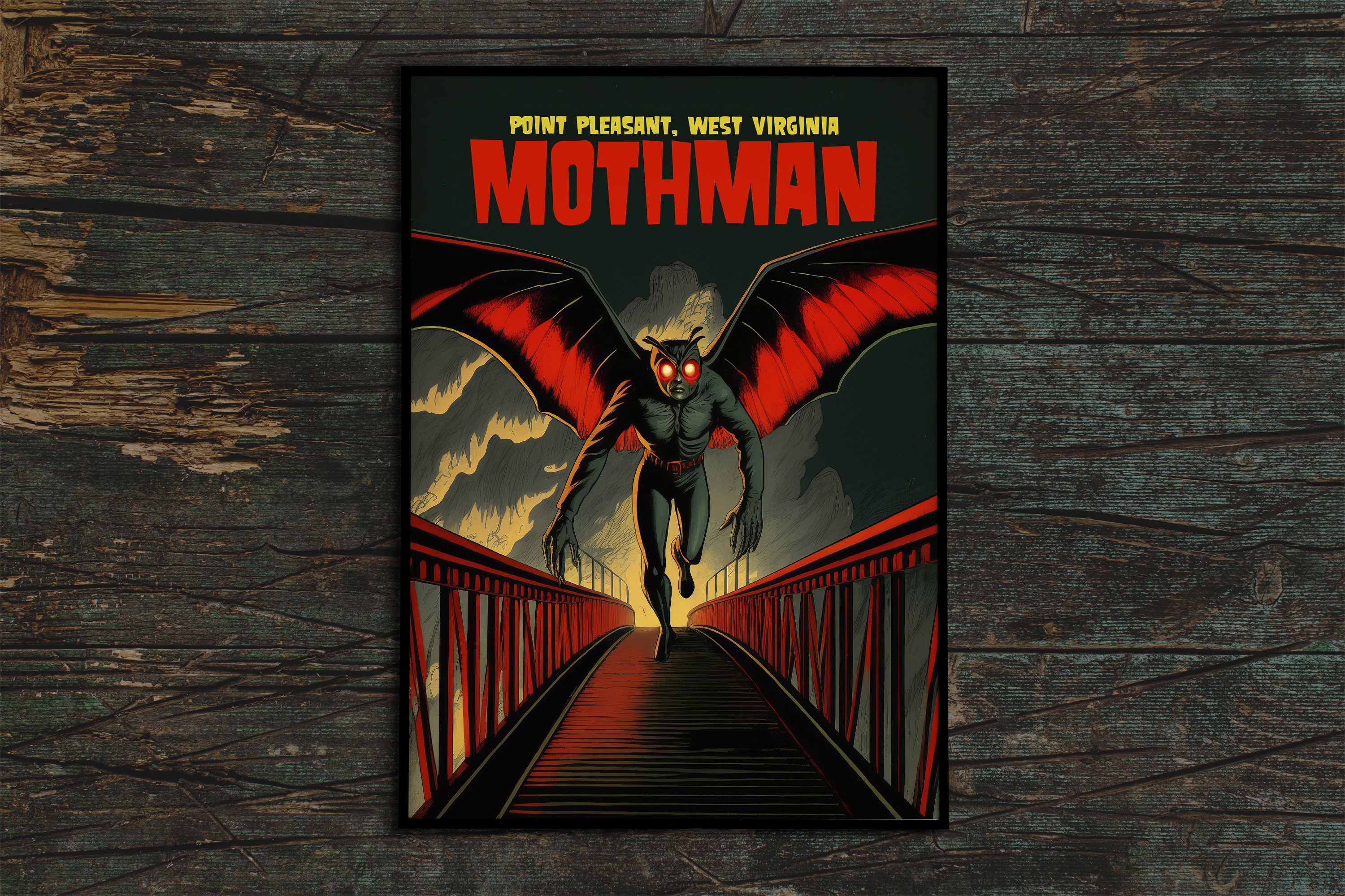 Vintage Comic Mothman Poster Point Pleasant, West Virginia - Etsy