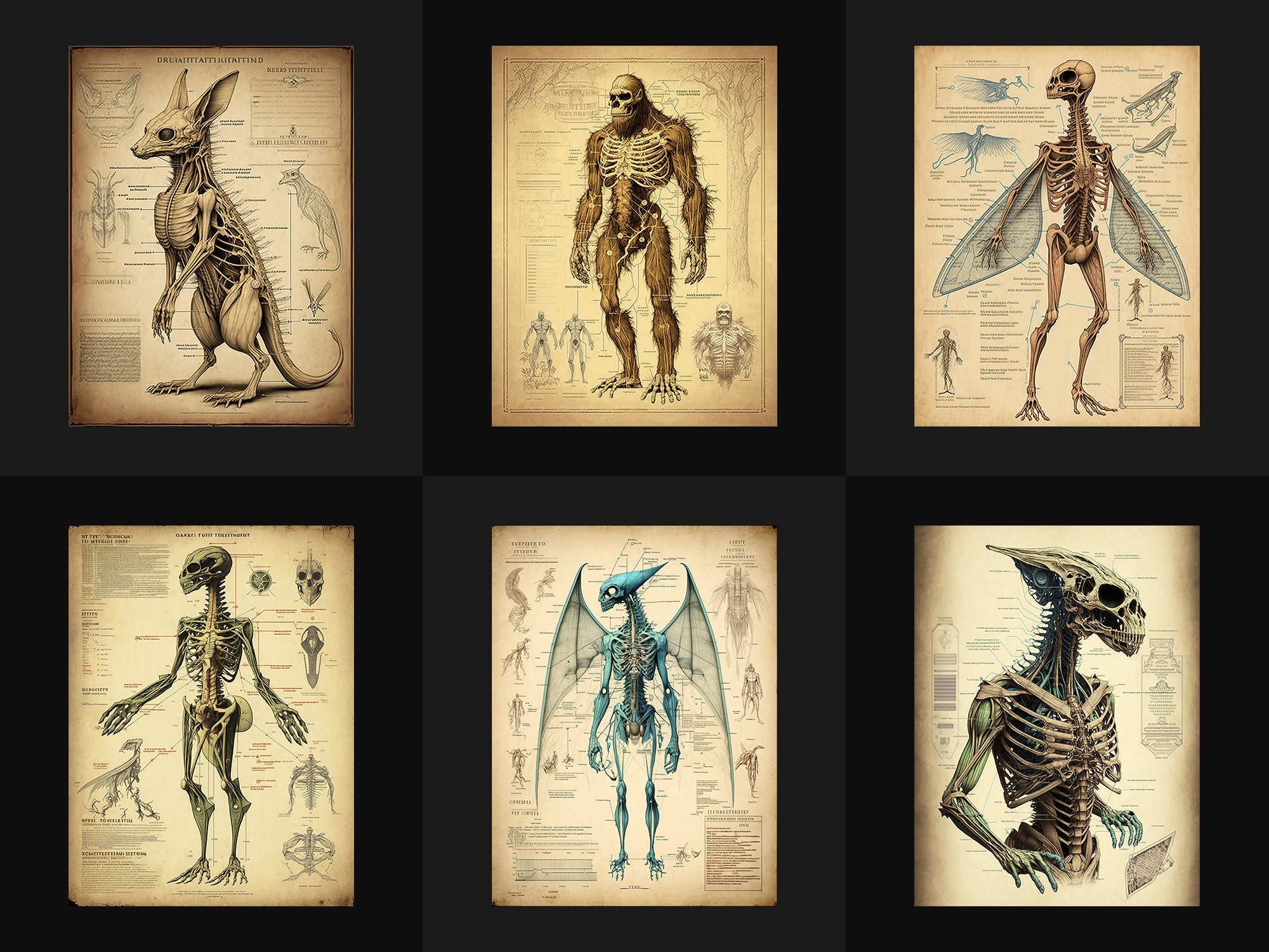 20 Cryptid ANATOMY Posters Digital Download Mothman - Etsy Australia