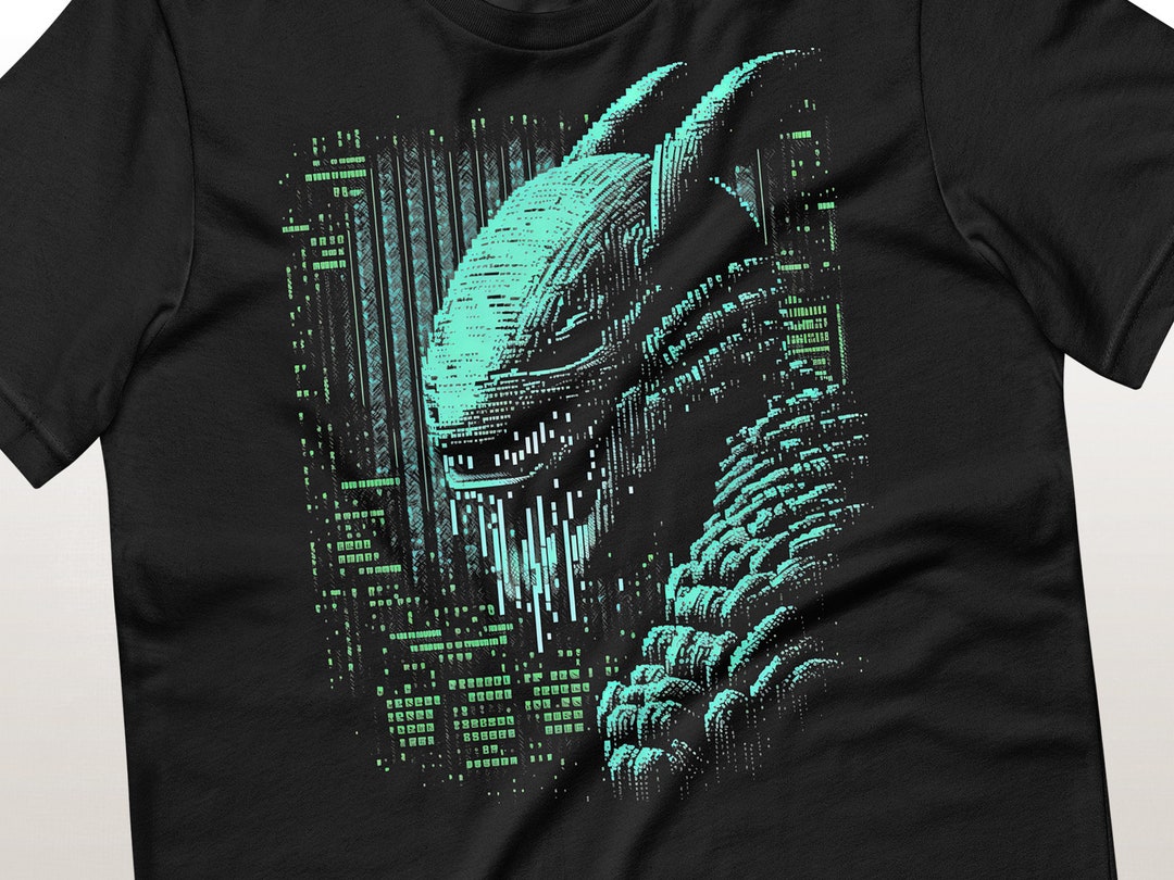 8-bit Digital Alien T-shirt | Outer Space Outlaw - Etsy