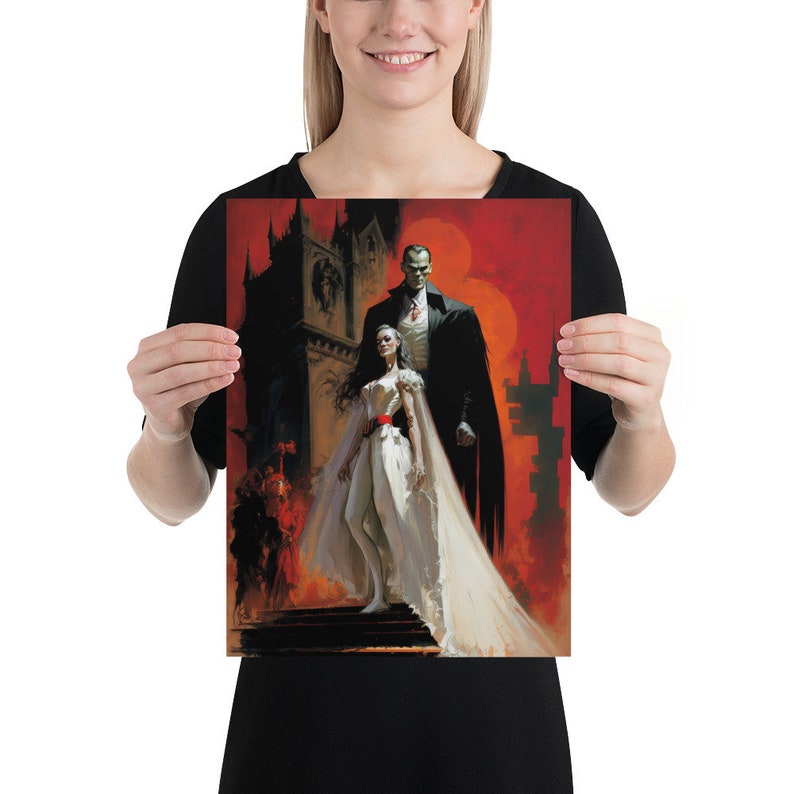 Dracula Comic Poster Count Dracula and His Bride Painting - Etsy