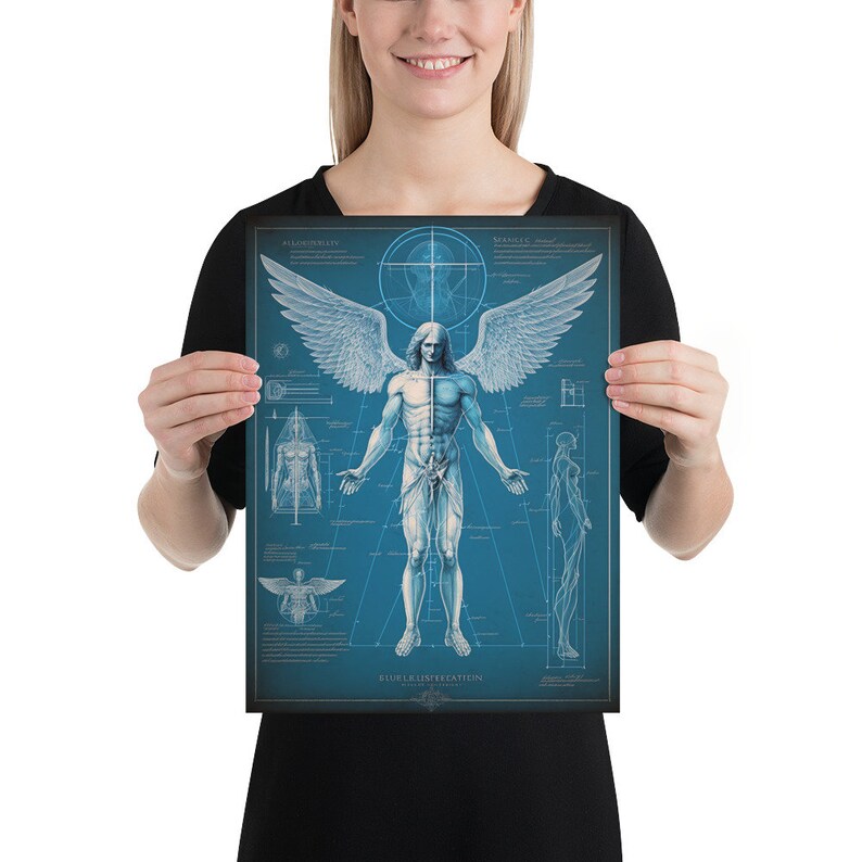 Vintage Angel Anatomy Diagram Goth Decor, Home Decor, Art Poster Print ...