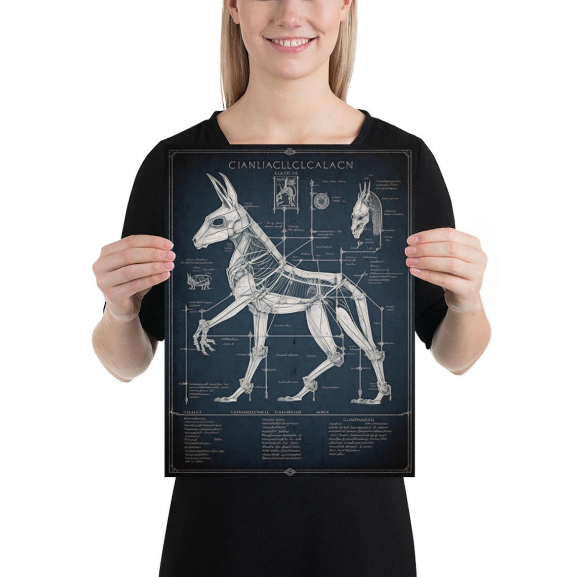 Vintage Chupacabra Anatomy Diagram Goth Decor, Home Decor, Art Poster ...