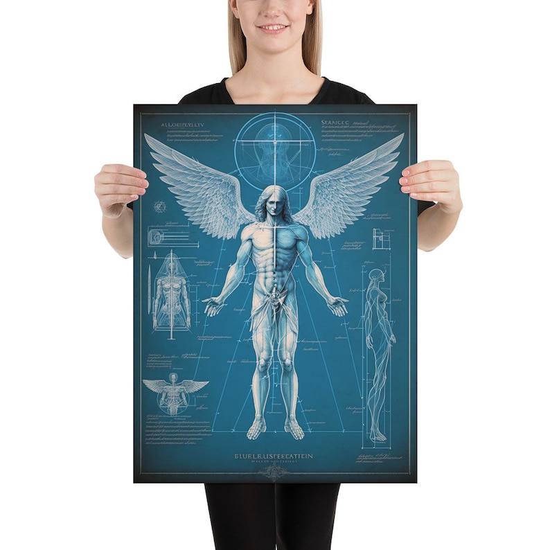 Vintage Angel Anatomy Diagram Goth Decor, Home Decor, Art Poster Print ...