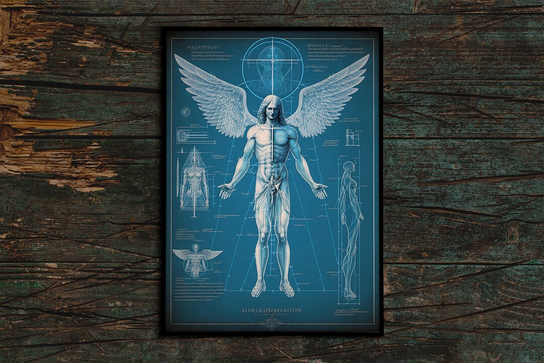 Vintage Angel Anatomy Diagram Goth Decor, Home Decor, Art Poster Print ...