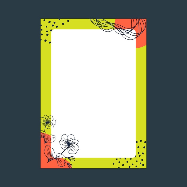 Abstract Shape and Line Border Paper A4 Document | Scrapbook | Journal ...