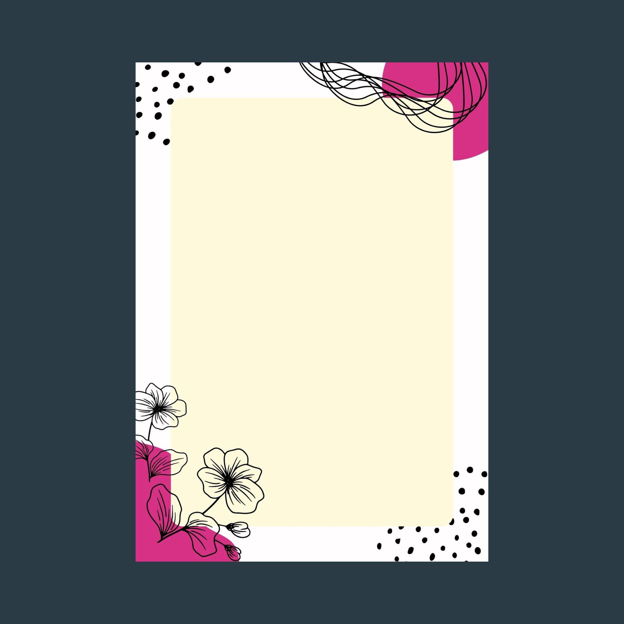 Abstract Shape and Line Border Paper A4 Document | Scrapbook | Journal ...