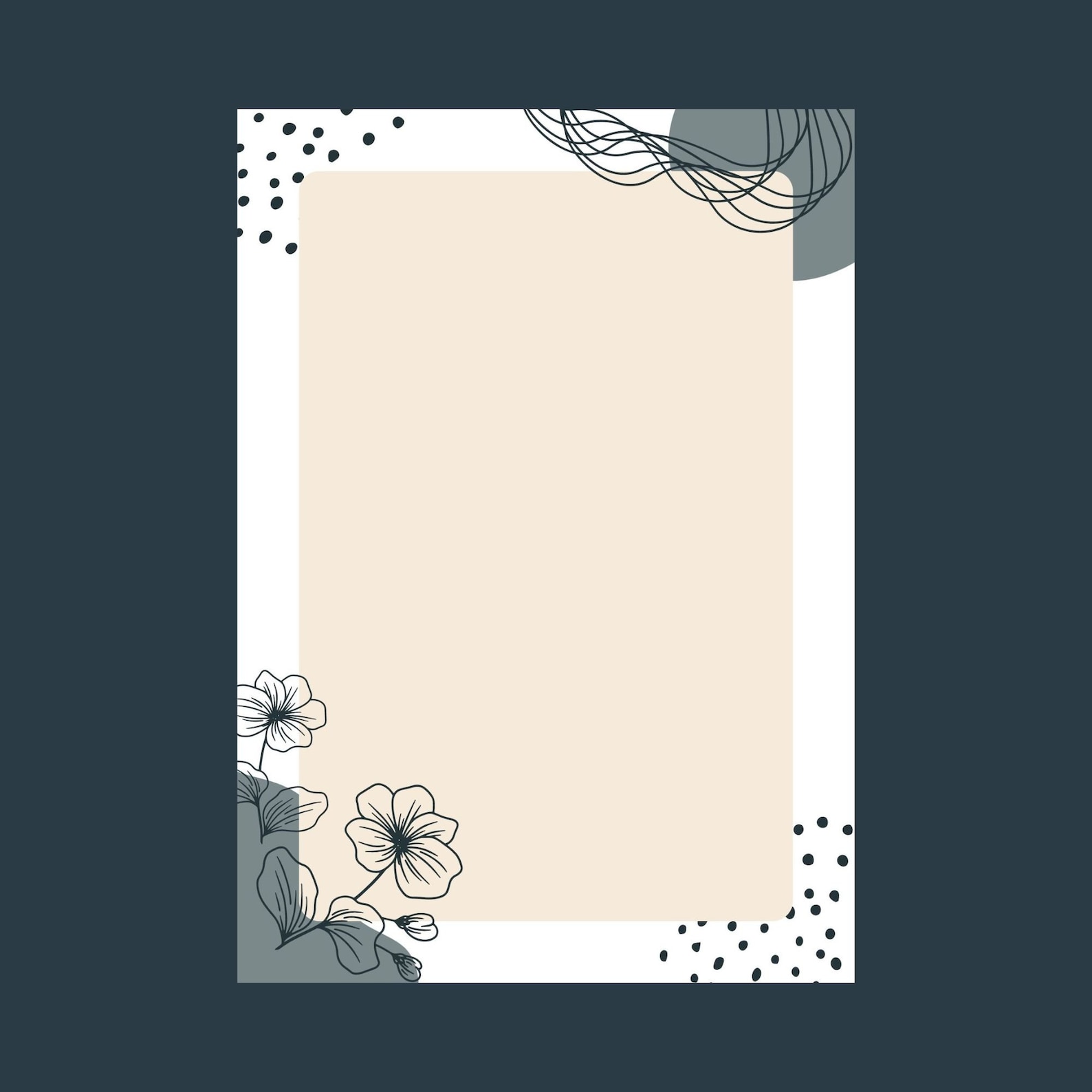 Abstract Shape and Line Border Paper A4 Document | Scrapbook | Journal ...
