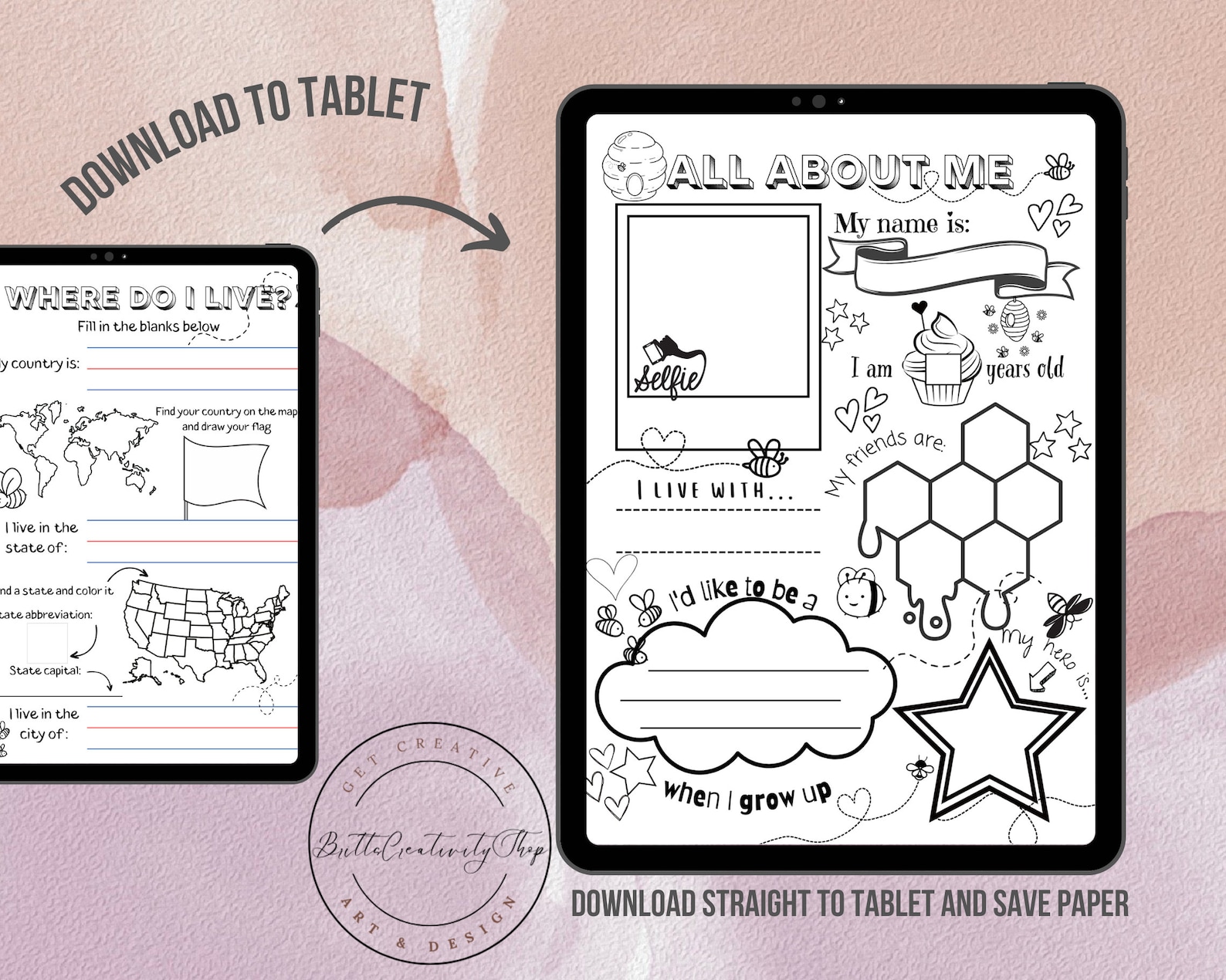 ALL ABOUT ME Packet, Digital Download, Writing Prompt for Kids ...