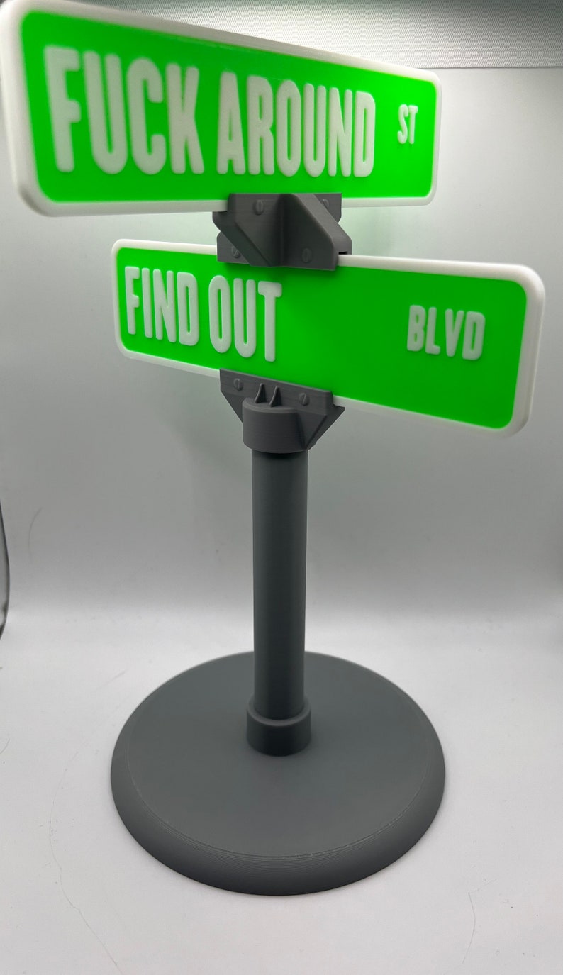 F*** Around and Find Out Street Sign, 3D Printed Version - Etsy