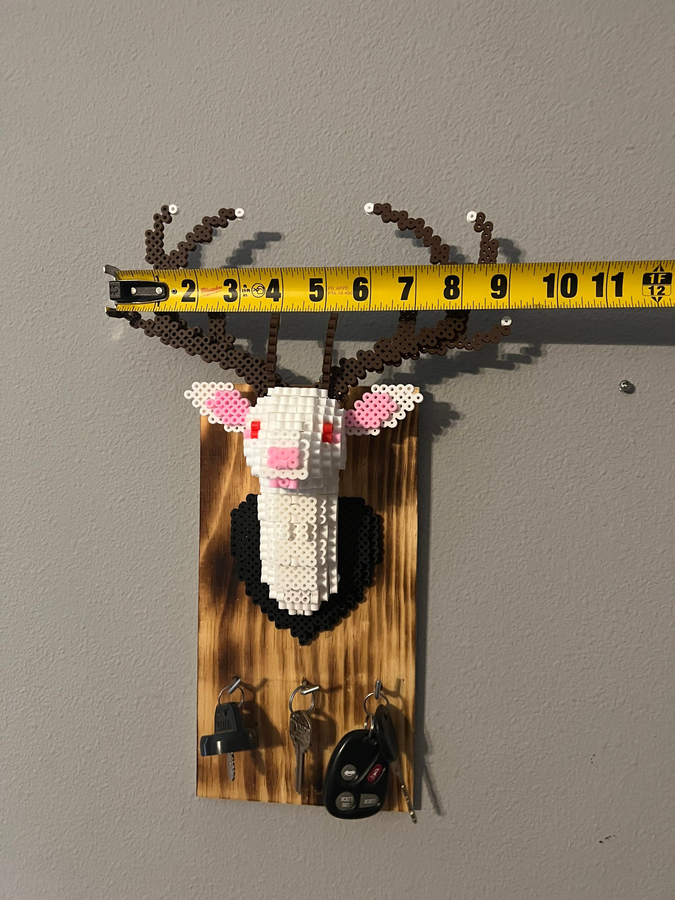 Cool Perler Bead Deer Mount Key Holder for Keys, Keychains, and Any of ...